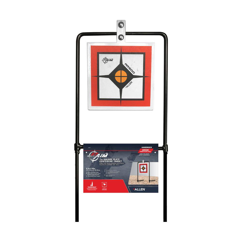 EZ Aim Hardrock AR500 7 Inch Square Spinner Targets & Stand | The Real Grit