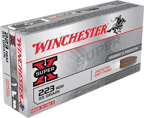 Super-X Jacketed Soft Point 55 gr 223 Remington Rifle Ammo - 20 Round ...