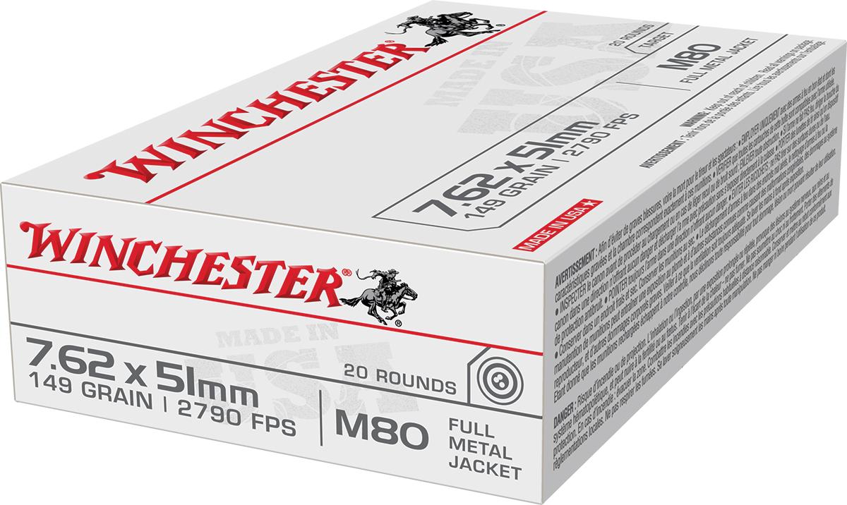 7.62x51mm NATO M80 149 gr Rifle FMJ Ammo | Winchester | The Real Grit