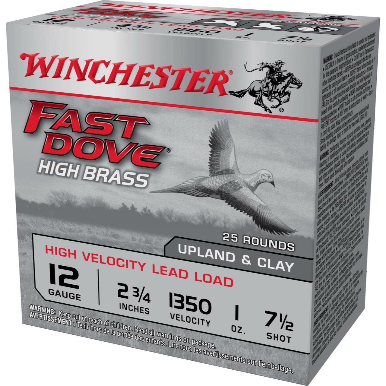 Fast Dove & Clay Lead Shot #7.5 12 Gauge Shotgun Ammo - 25 Round Box ...