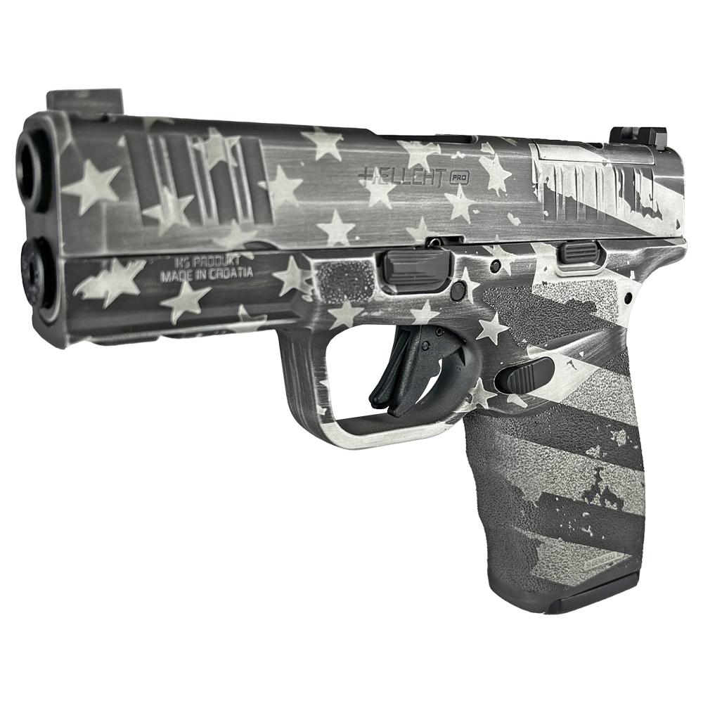 Hellcat Pro OSP 15 Round 9mm Pistol - Distressed Flag White | The Real Grit