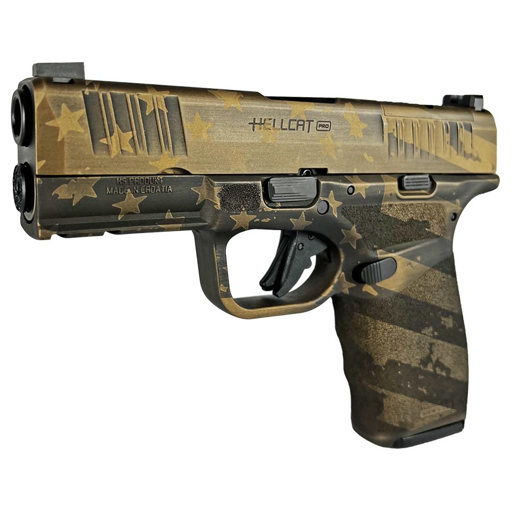 Hellcat Pro OSP 15 Round 9mm Pistol - Distressed Flag Burnt Bronze ...