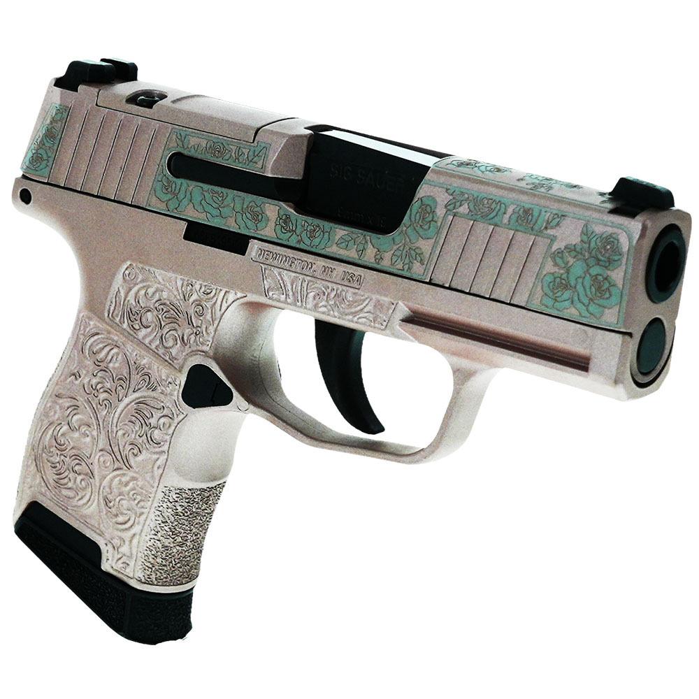 Exclusive P365 Guns & Roses Optic Ready 10 Round 9mm Pistol - Rose Gold ...