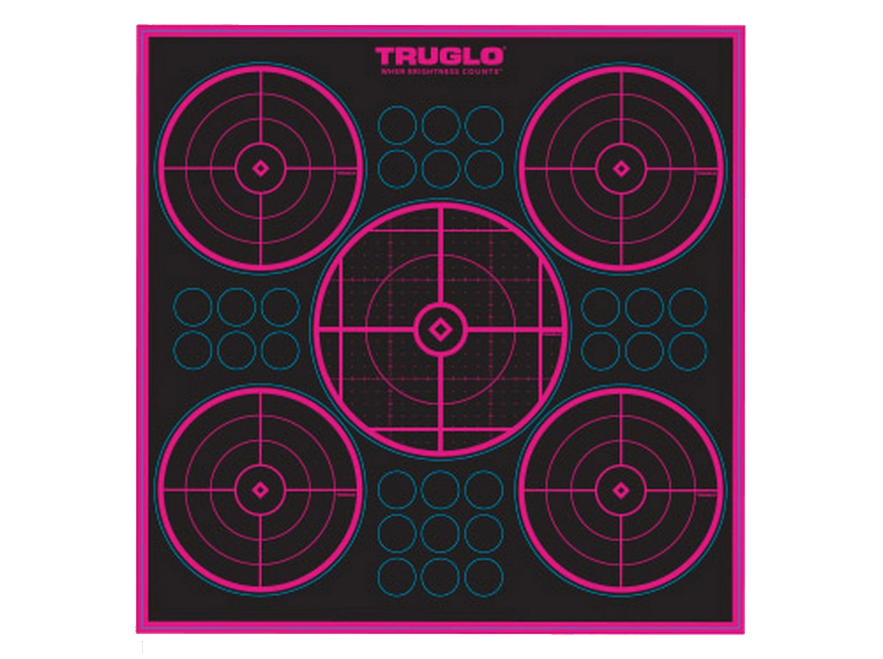Target 12 X 12 Pink 5-Bullseye Target - 6 Pack | The Real Grit