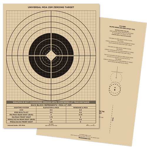 25 Meter Multipurpose Zeroing Target - Universal MOA - 100 Pack | The ...