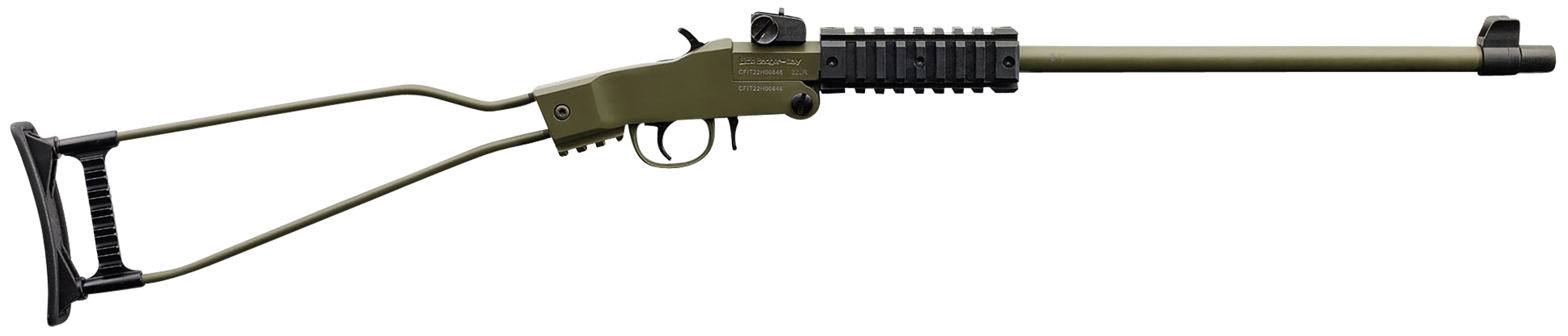 Little Badger 16.5" Single Shot 22 Long Rifle Rimfire Rifle - OD Green ...