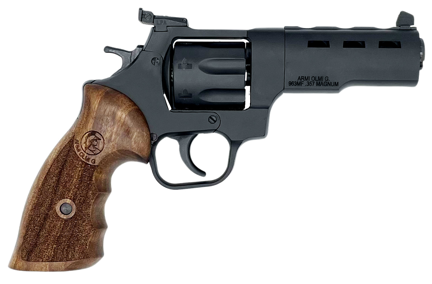 Model 963 MF Defense 4" 7 Round 357 Magnum Revolver - Black/Walnut ...