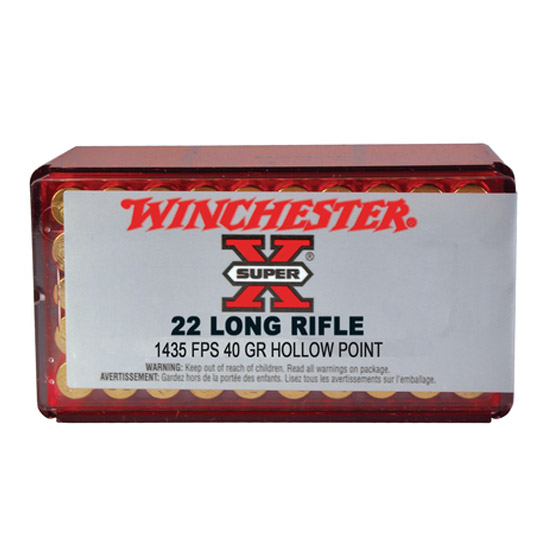 Super-X Hyper Velocity Hollow Point 40 gr 22 Long Rifle Rimfire Ammo ...