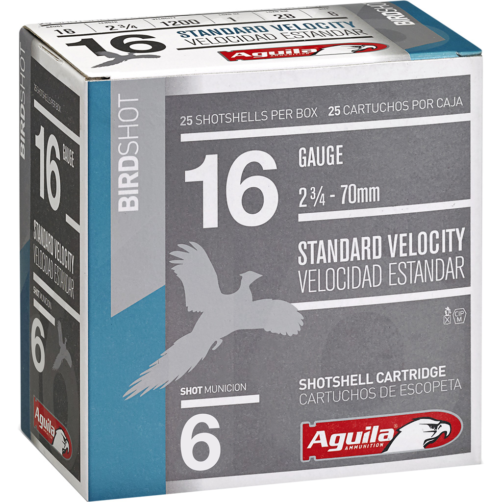 Birdshot Standard Velocity #6 2-3/4" 16 Gauge Shotgun Ammo - 25 Round ...