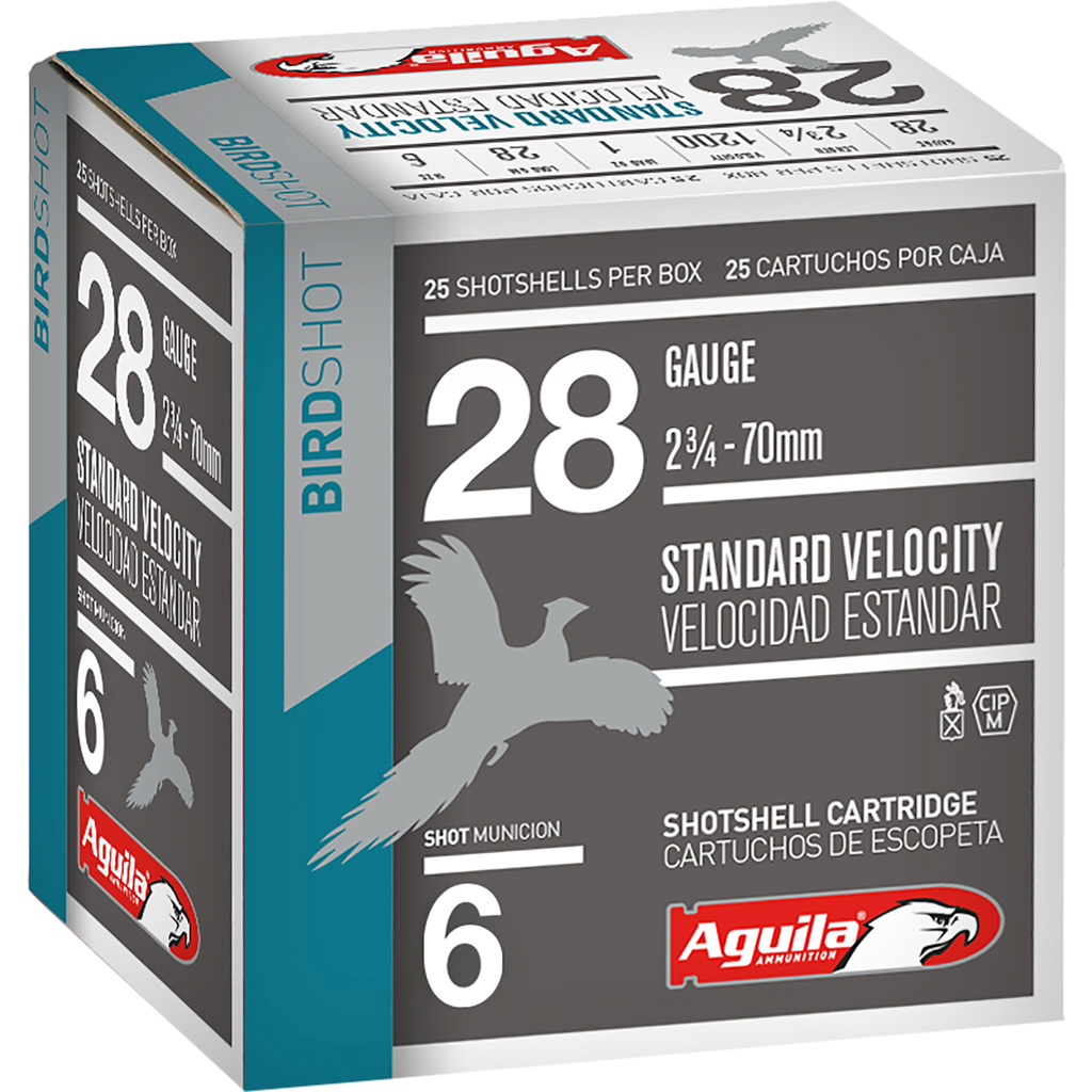 Birdshot Standard Velocity #6 2-3/4" 28 Gauge Shotgun Ammo - 25 Round ...
