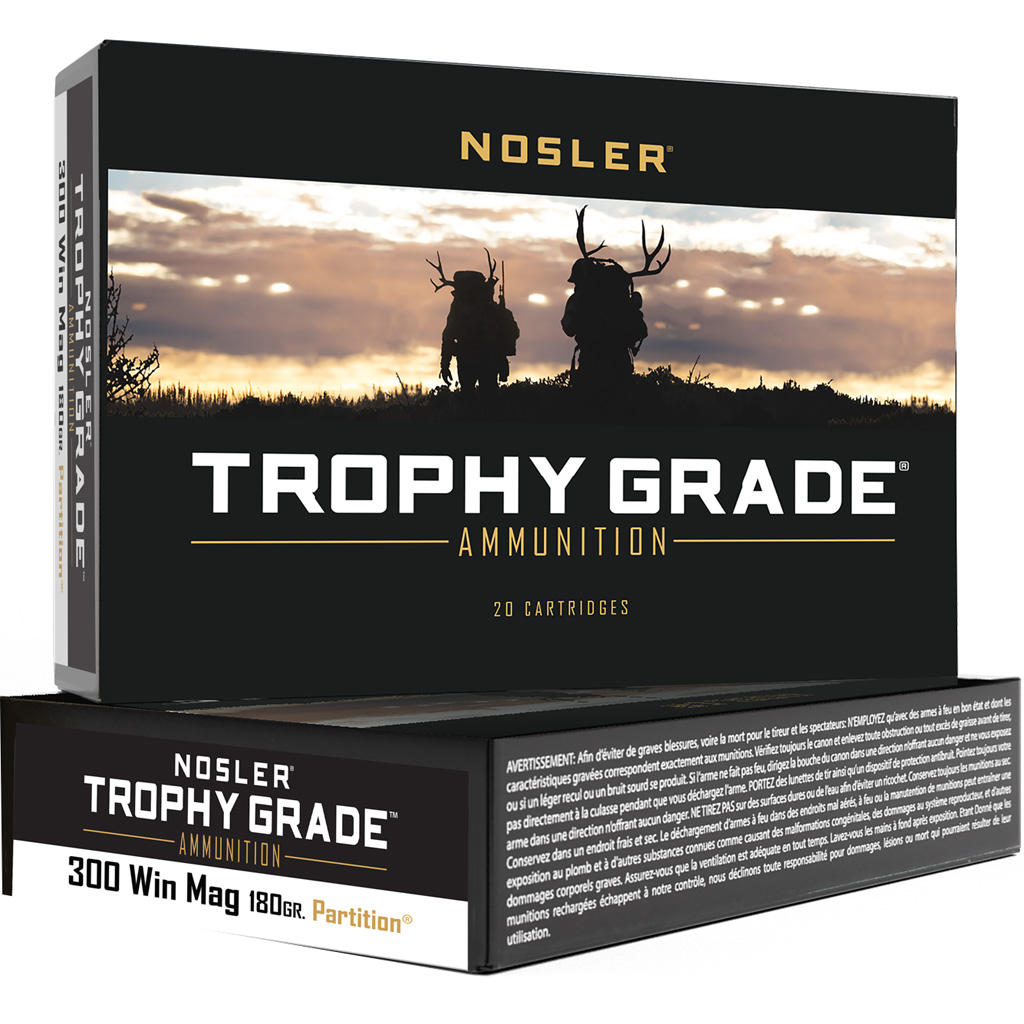 Trophy Grade Spitzer Partition 180 gr 300 Winchester Magnum Rifle Ammo ...