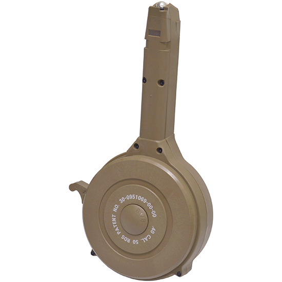 Glock 50 Round 40 S&W Drum Magazine - Tan | The Real Grit