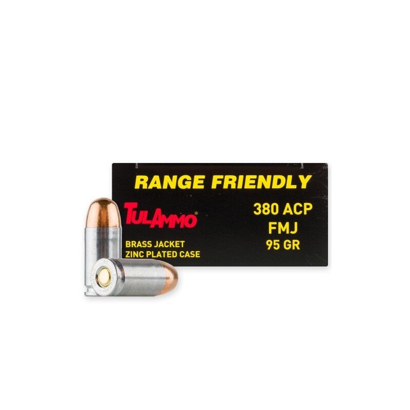 Steel Case Full Metal Jacket 95 gr 380 ACP Handgun Ammo - 50 Round Box ...