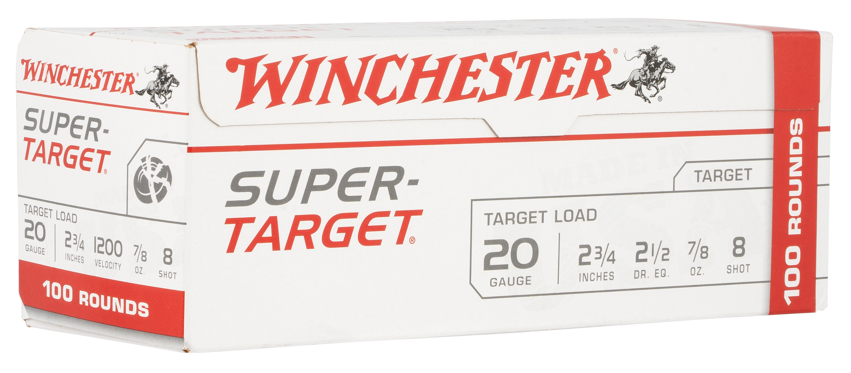 Super-Target #8 2-3/4" 1200 fps 20 Gauge Shotgun Ammo - 100 Round Box ...