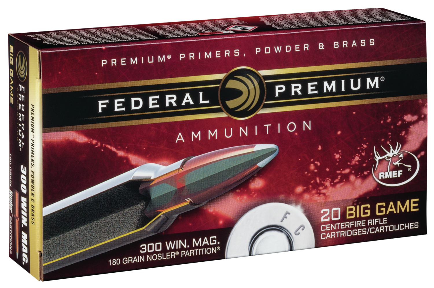 Premium Nosler Partition 180 gr 300 Winchester Magnum Rifle Ammo - 20 ...