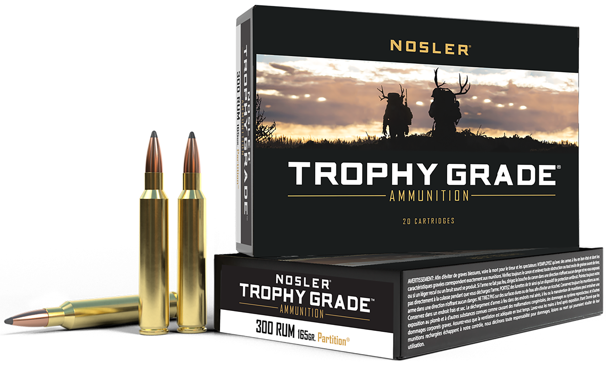 Trophy Grade Spitzer Partition 165 gr 300 RUM Rifle Ammo - 20 Round Box ...