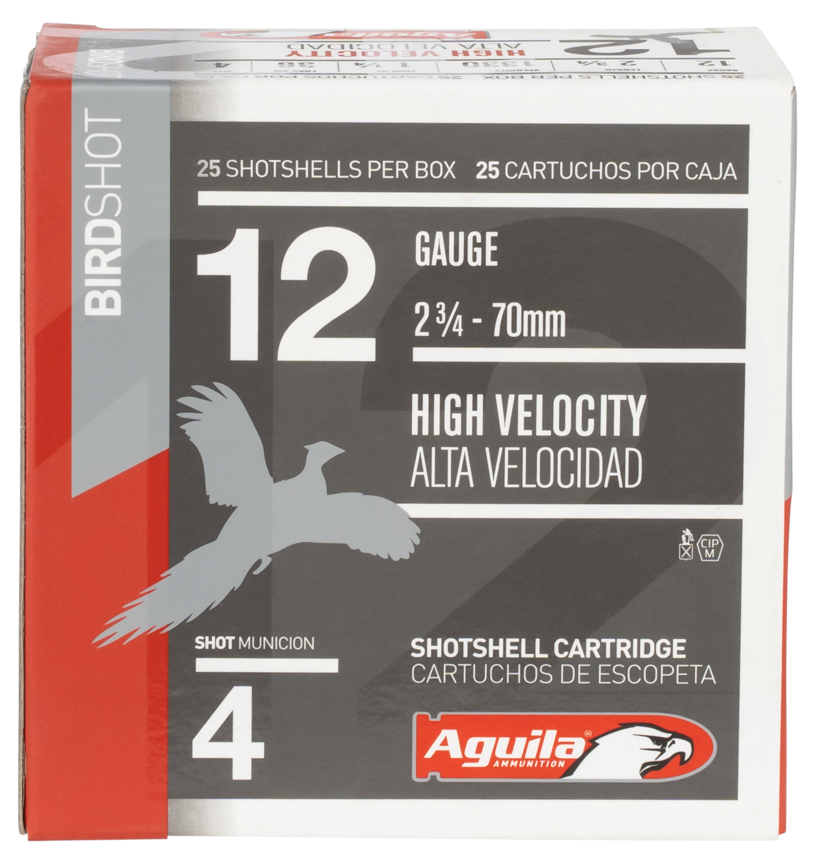 Birdshot High Velocity #4 2-3/4" 12 Gauge Shotgun Ammo - 25 Round Box ...