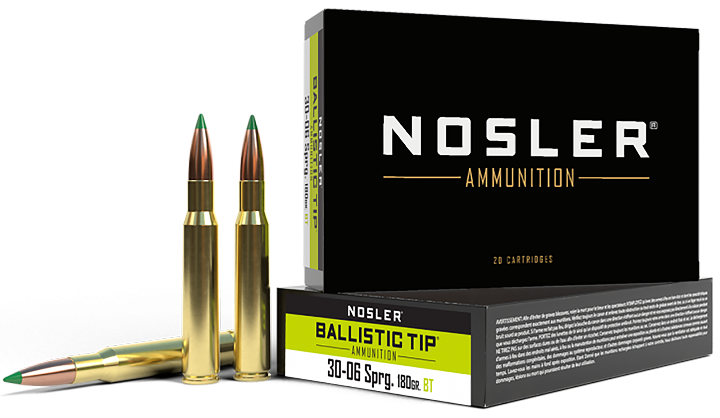 Spitzer Ballistic Tip 180 gr 30-06 Springfield Rifle Ammo - 20 Round ...