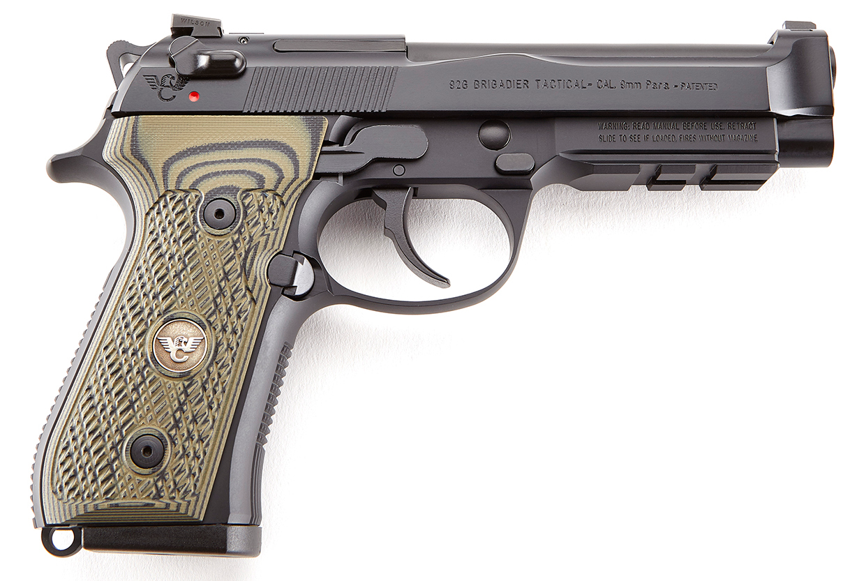 92G Brigadier Tactical 4.7" 15 Round 9mm Pistol - Dirty Olive Grip | The Real Grit