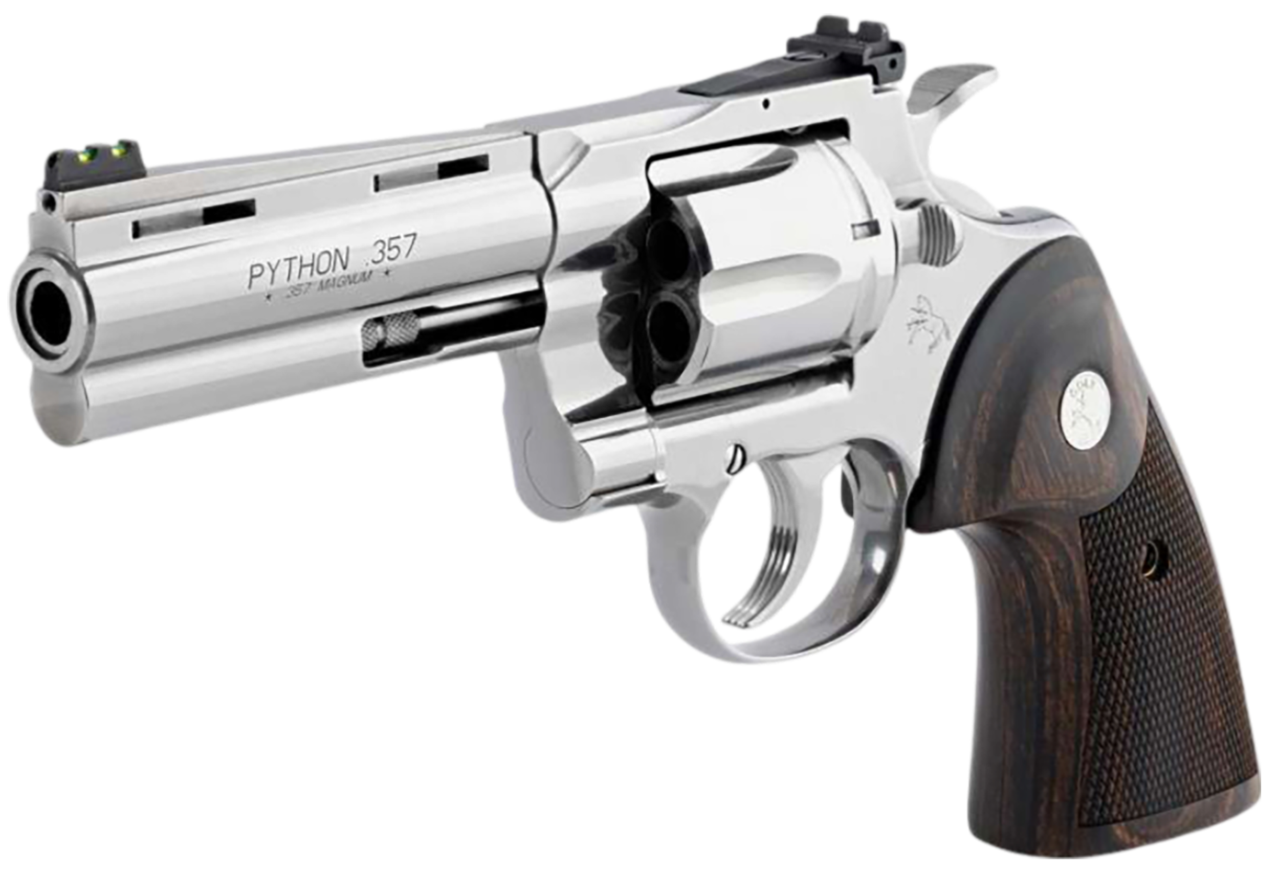 Python Target 4.25" 6 Round 357 Magnum Revolver - Stainless | The Real Grit