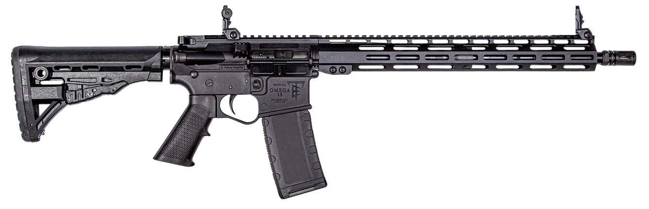 Omega-15 16" 30 Round 5.56x45mm NATO AR15 Semi Auto Rifle with Flip Up ...