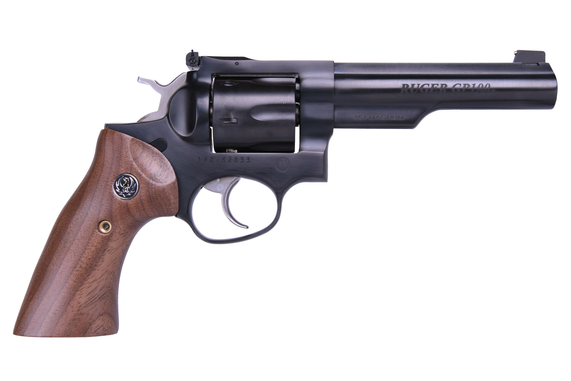 GP100 Half Lug 5" 6 Round 357 Magnum / 38 Special Revolver - Blued ...