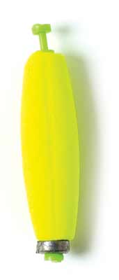 Snap On 3" Weighted Cigar Float - 50 Pack - Chartreuse | The Real Grit