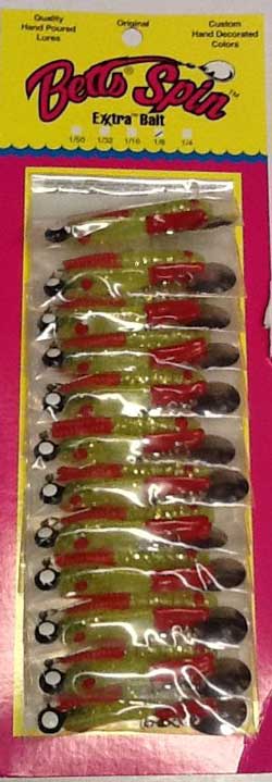 Spin 1/8 Ounce Split Tail Lure - 12 Pack - Chartreuse/Red Dot | The ...