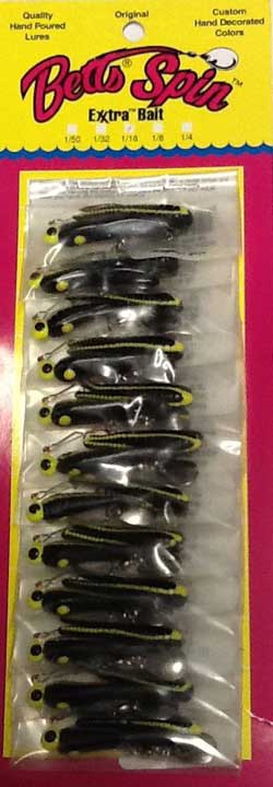 Spin 1/50 Ounce Split Tail Lure - 12 Pack - Black/Yellow Stripe | The ...