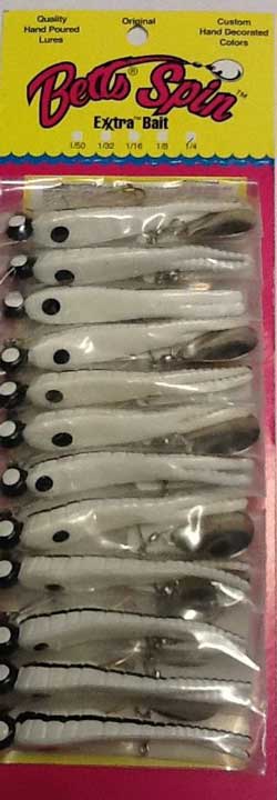 Spin 1/50 Ounce Split Tail Lure - 12 Pack - White/Black Stripe | The ...