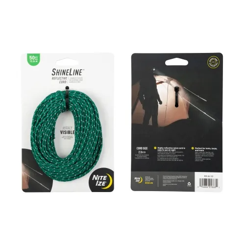 ShineLine 50-Foot Reflective Rope - Green | The Real Grit