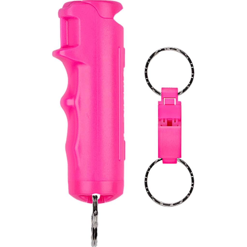Pepper Gel Spray with Whistle Keychain - Pink | The Real Grit