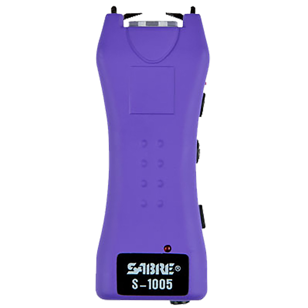Dual Capacitor 1.6 uC Stun Gun with LED Flashlight - Purple | The Real Grit
