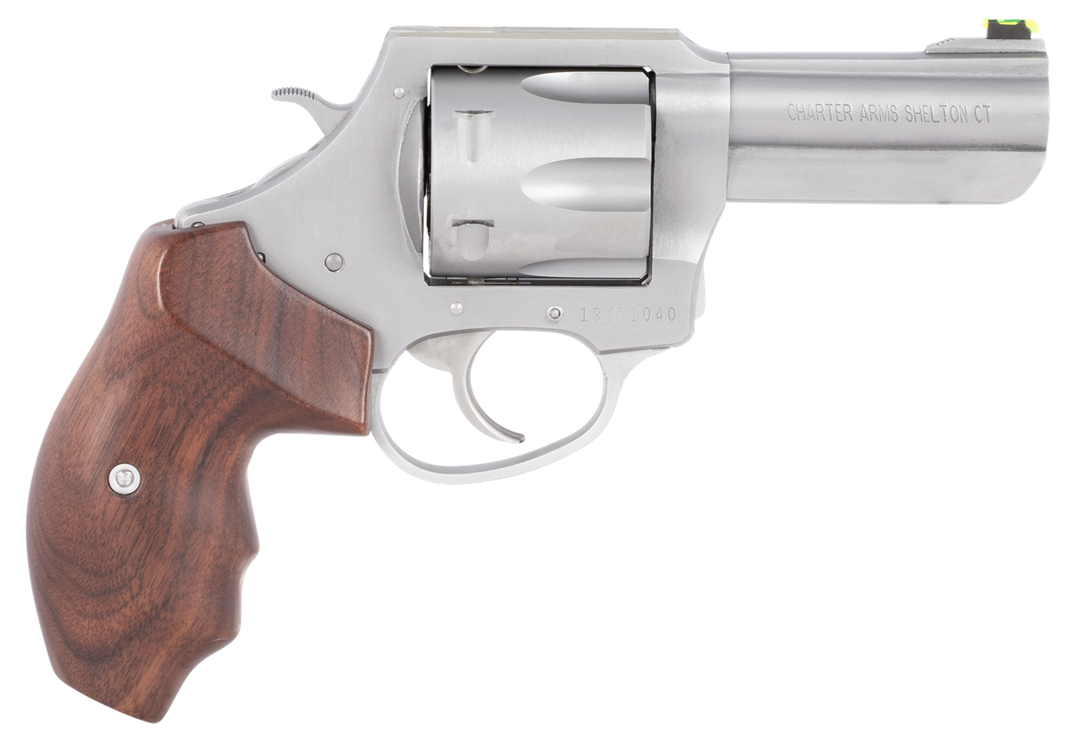 Professional V 3" 6 Round 357 Magnum Revolver - Matte Stainless/Wood ...