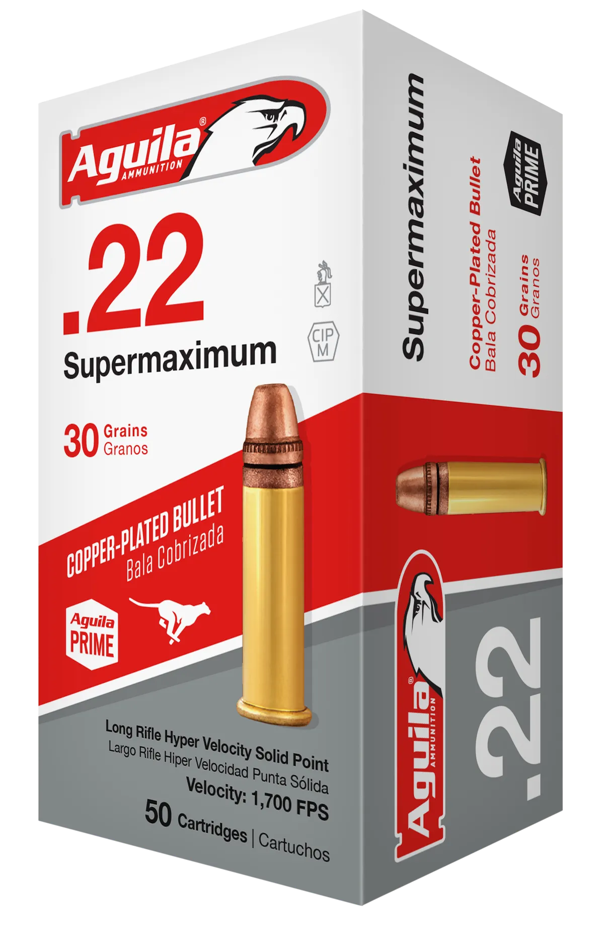 Supermaximum Copper Plated Solid Point 30 gr 22 Long Rifle Rimfire Ammo ...