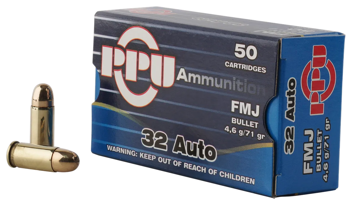 Full Metal Case 71 gr 32 ACP Handgun Ammo - 50 Round Box | The Real Grit